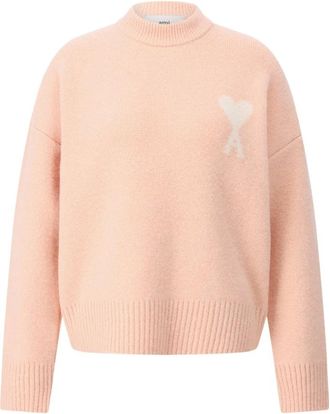 Ami Femme, Pulls, Orange, Taille: 34 FR Pull oversize en mélange de laine