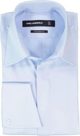 Karl Lagerfeld Herren Hemden blau Baumwolle