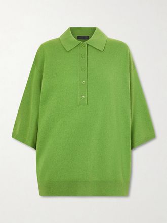 Tibi Pull Fa&ccedil;on Polo En Laine Et Cachemire M&eacute;lang&eacute;s - Vert