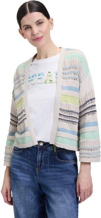 Cartoon Strickjacke Damen Strick-Cardigan mit Color Blocking (1-tlg) Struktur