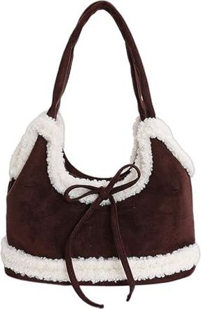 Generic Sac &agrave; bandouli&egrave;re en cuir PU pour femmes, capacit&eacute;, avec noeud, pour le travail et les sorties (rose)