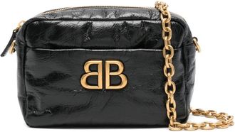 Balenciaga Mini Monaco Schultertasche - Schwarz