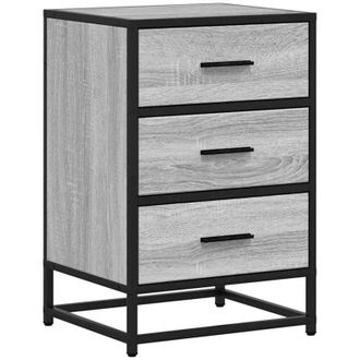 vidaXL Nachttisch Grau Sonoma 40x34,5x60 cm Holzwerkstoff und Metall Vidaxl