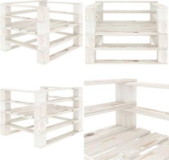 vidaXL Outdoor-Sessel Paletten Holz Weiß - Gartensessel - Palettenstuhl - Holzessel - Outdoor Möbel - Gartenmöbel - Home & Living
