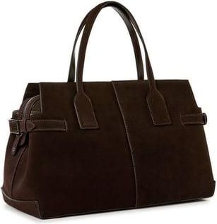 Flattered Geschmeichelt - Bowler Lisa Bag in Wildlederleder - braun