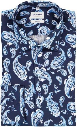 Olymp Herren Hemd blau Baumwolle