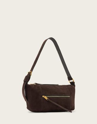 AllSaints Vega - Sac port&eacute; &eacute;paule en daim - Marron-Brown