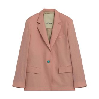 A Paper Kid Femme, Vestes, Rose, Taille: 36 FR Veste Boutonn&eacute;e en Lin