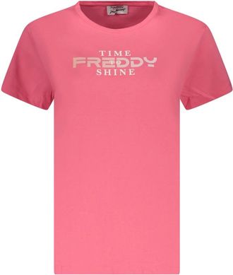 Freddy Femme, Tops, Rose, Taille: 40 FR T-shirt &agrave; Manches Courtes et Col Rond
