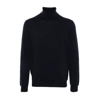 Zanone Blauer Wollmischung Rollkragenpullover - - Knitwear - Herren - Blau - XL