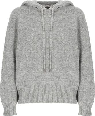 KANGRA SweaT-shirt en coton et alpaga - Femme - Sweatshirts et sweats &agrave; capuche - Gris - Taille: 36 FR