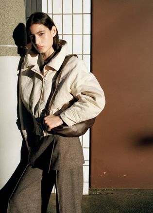 Mango Sac port&eacute; &eacute;paule en cuir ovale bordeaux - Femme - Taille unique - MANGO