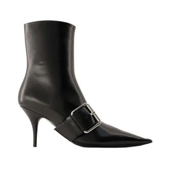 Balenciaga Schwarz/Silber Leder Stiefeletten - - Shoes - Damen - Schwarzk - 35 EU