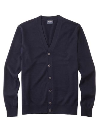 Olymp Herren Strickjacke Cardigan,Basic Jacke,V-Ausschnitt,Knopfleiste,Single Jersey,Regular fit,Marine 18,4XL