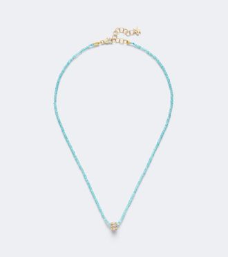 Suzanne Kalan Halskette Infinite aus 18kt Gelbgold mit Diamanten und Apatiten