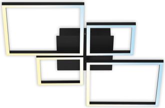 Briloner Leuchten - LED Deckenleuchte, Deckenlampe dimmbar, inkl. Fernbedienung, Farbtemperatursteuerung, Nachtlichtfunktion und Timer, Schwarz, 38 Watt, 4.000