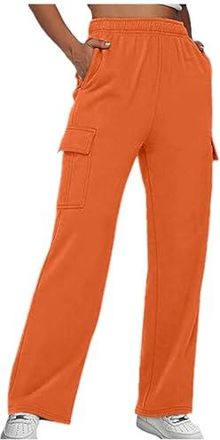 Generic Chaud Fourr&eacute; Pantalon Large Jogging Femme Cordon Taille Elastique Cargo Poches Hiver Ample Survetement Pantalons de Sport Detente Sweatpants n30