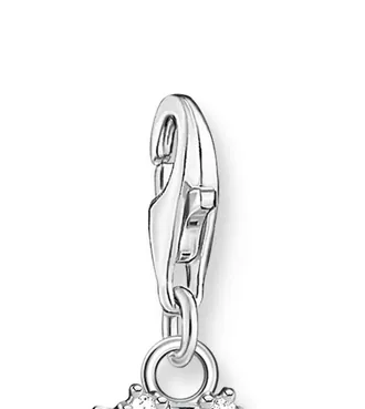 Thomas Sabo pendentif charm en argent jolie marguerite avec pierres argent, blanc, jaune-Argent&eacute;