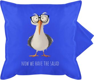 Shirtracer Kissenbezug - Statement - Now we have the salad M&ouml;we I Jetzt haben wir den Salat Geschenk mit Spruch lustig I Lustige Spr&uuml;che lustig - 50 x 50 cm - Bl