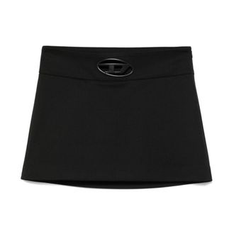 Diesel Minirock mit Cut-Out-Logo - - Skirts - Damen - Schwarzk - S