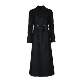 Harris Wharf London Femme, Manteaux, Noir, Taille: 40 FR Long Raglan Trench Light Pressed Wool