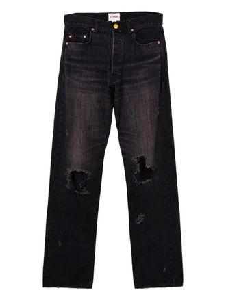 Bows & Arrows Gerade Jeans im Distressed-Look - Schwarz