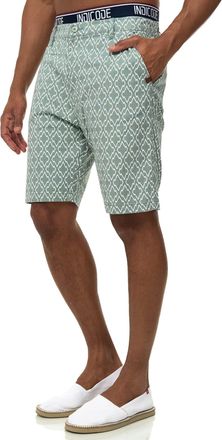 Indicode Herren Apostolis Chino Shorts mit 4 Taschen | Bermuda Sommershorts für Männer Meadow, M