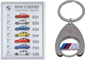 BMW 3er Serie Blechschild 20x30 cm Offizielles Metallschild Vintage Deko + Einkaufschip