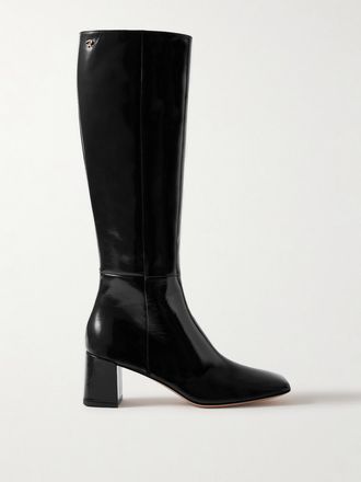 Gianvito Rossi Nuit 55 Kniehohe Stiefel Aus Lackleder - Schwarz