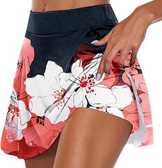 Generic Jupe Short Femme Ete Fluide,Jupe Short Femme Ete Casual Sport Jupe Tennis Femme Shorts de Sport Running Yoga Legging &Eacute;lastique Pants Activewear Couleu