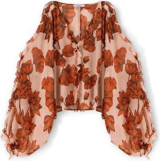 Motivi Gebl&uuml;mte Bluse mit weiten &Auml;rmeln - - Blouses & Shirts - Damen - Mehrfarbig - M