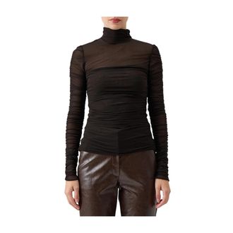 Federica Tosi Lupetto Tulle Drappeggi - - Tops - Damen - Schwarzk - S