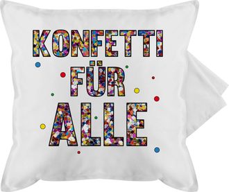 Shirtracer Kissenbezug - Karneval & Fasching - Kissen - Konfetti für Alle I - 50 x 50 cm - Weiß - karnevalskissen Fasching- karnevalsmotiv sofakissen mit Carneva