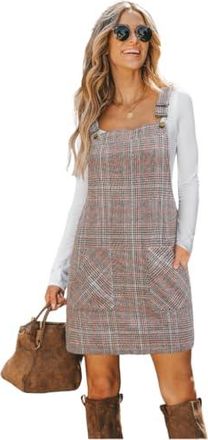 Cupshe Robe salopette pour femme - Col carré - Bretelles - Poches - En velours côtelé - Robe décontractée - Mini robe en Corduroy, gris foncé, XL