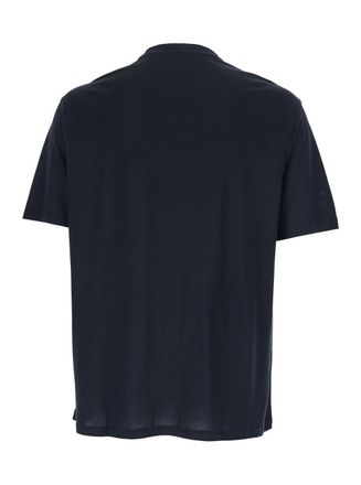 Emporio Armani Mens T-Shirt Reg Fii Acquila - Blue Lyocell-Cotton T-Shirts And Polos