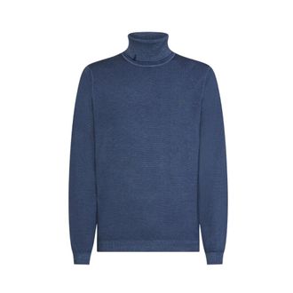 Sun 68 Vintage Turtle Plain Sweater - - Knitwear - Herren - Blau - M
