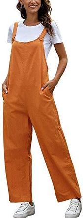 Lazutom Salopette ample d&eacute;contract&eacute;e pour femme - Orange - 42