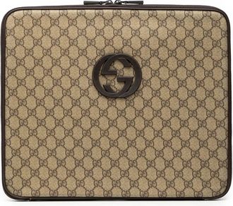 Gucci Clutches - GG Supreme Laptop Case - Gr. unisize - in Braun - f&uuml;r Damen