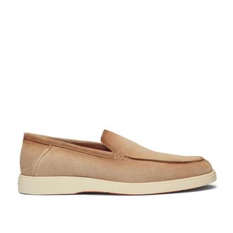 Santoni Suede Moccasin - - Shoes - Herren - Beige - 39 1/2 EU