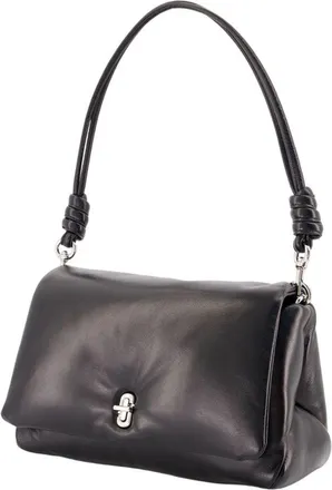 Marc Jacobs Womens The Dual Shoulder Bag - Marc Jacobs Leather Black Lambskin Shoulder-Hobo-Bags