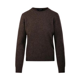 Max Mara Pull col rond en laine de yack - Femme - Pulls - Brun - Taille: 40 FR
