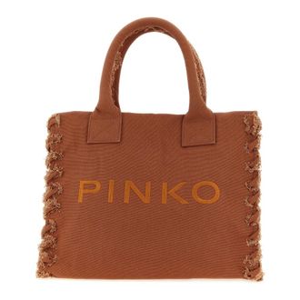 Pinko Pinko, Femme, Sacs, Brun, Taille: ONE Size Sac de shopping de plage moyen