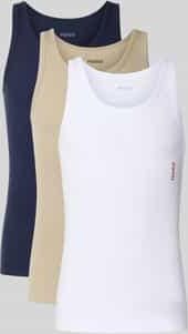 HUGO BOSS Slim Fit Tanktop aus reiner Baumwolle Modell TANK TOP TRIPL. PACK im 3er-Pack