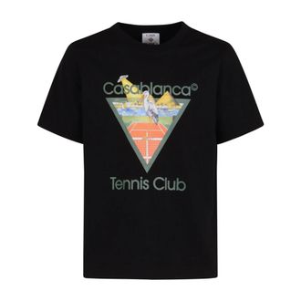 Casablanca Klassisches T-Shirt - - Tops - Herren - Schwarzk - S
