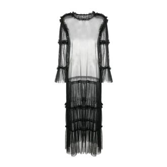 Maison Margiela T&uuml;ll-Faltenkleid - - Dresses - Damen - Schwarzk - XS