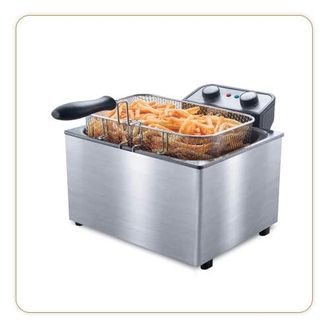 Little Balance 8522 Happy Frites XL Twin, Friteuse électrique, Cuve amovible, 5 l, Puissance 3000 W, Inox