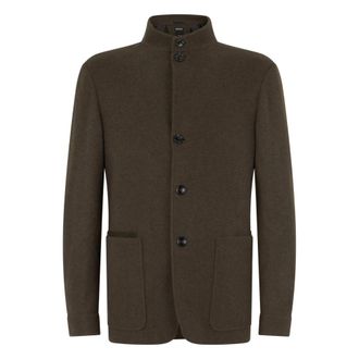 Ermenegildo Zegna Il Conte Kurzer Wollmantel - - Coats - Herren - Gr&uuml;n - XL