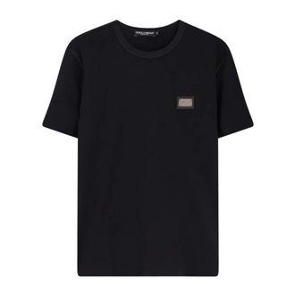 Dolce & Gabbana Geripptes T-Shirt mit Rundhalsausschnitt - - Tops - Herren - Schwarzk - L