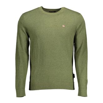 Napapijri Gr&uuml;nes Baumwollhemd mit Besticktem Logo - - Knitwear - Herren - Gr&uuml;n - 2XL