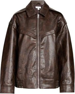 Topshop umfangreiche klassische Kragenjacke - Brown